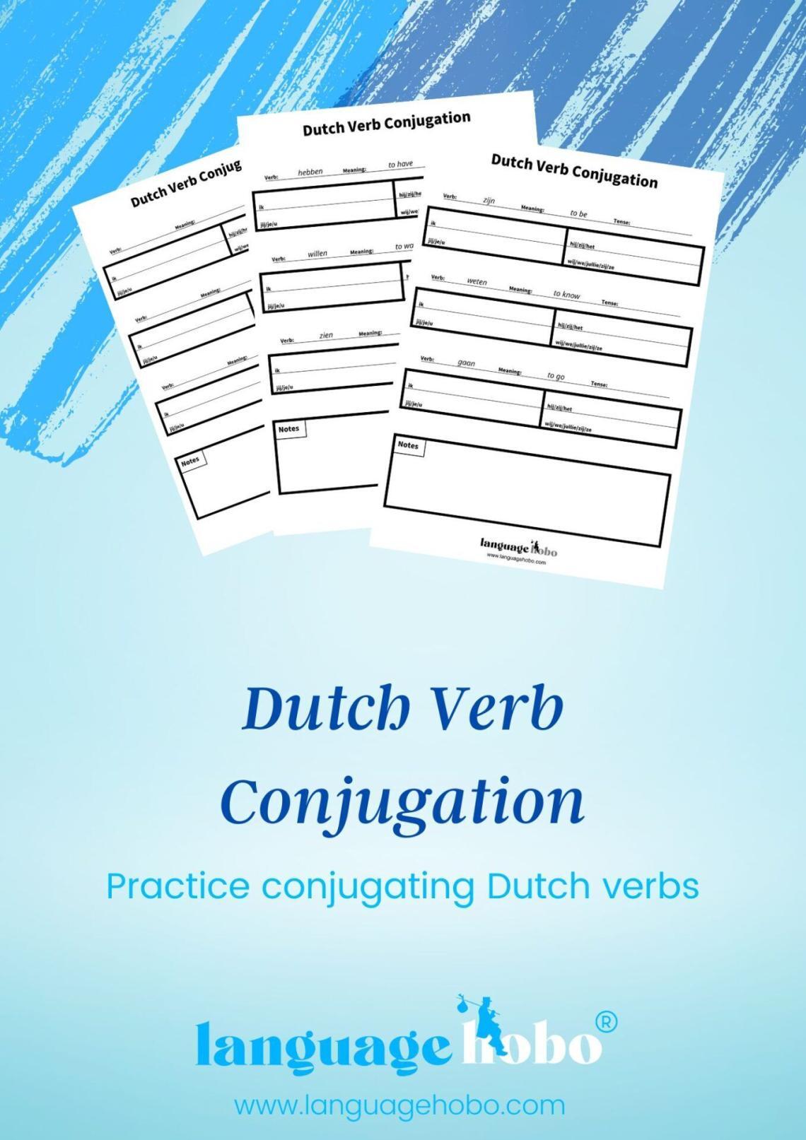 Dutch Verb Conjugation Practice [PDF Download] – Language Hobo