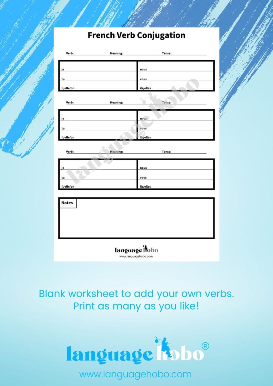 French Verb Conjugation Practice [PDF Download] – Language Hobo