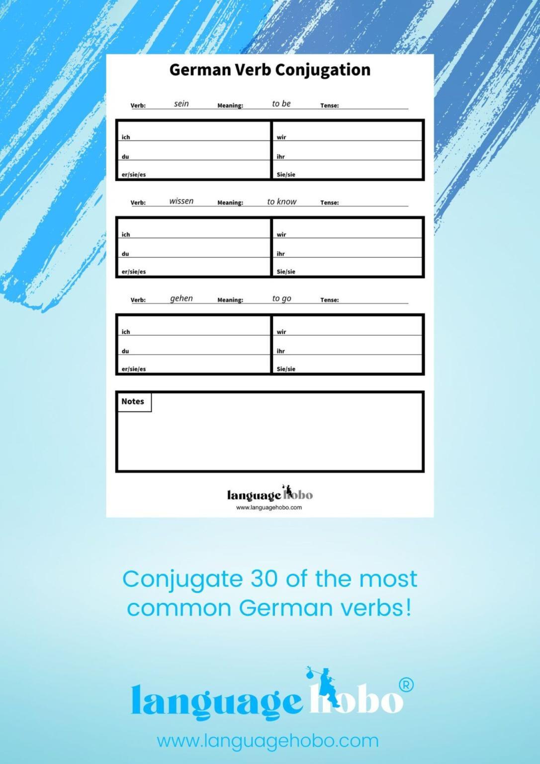 German Verb Conjugation Practice [PDF Download] – Language Hobo