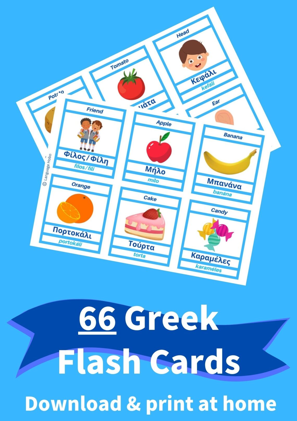 Printable GREEK Flashcards [PDF Download] – Language Hobo