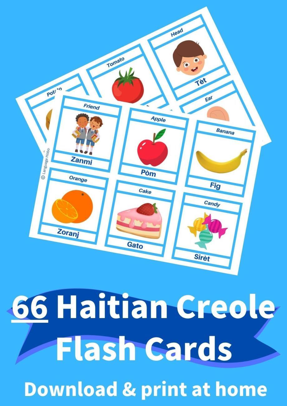 Printable HAITIAN CREOLE Flashcards [PDF Download] – Language Hobo