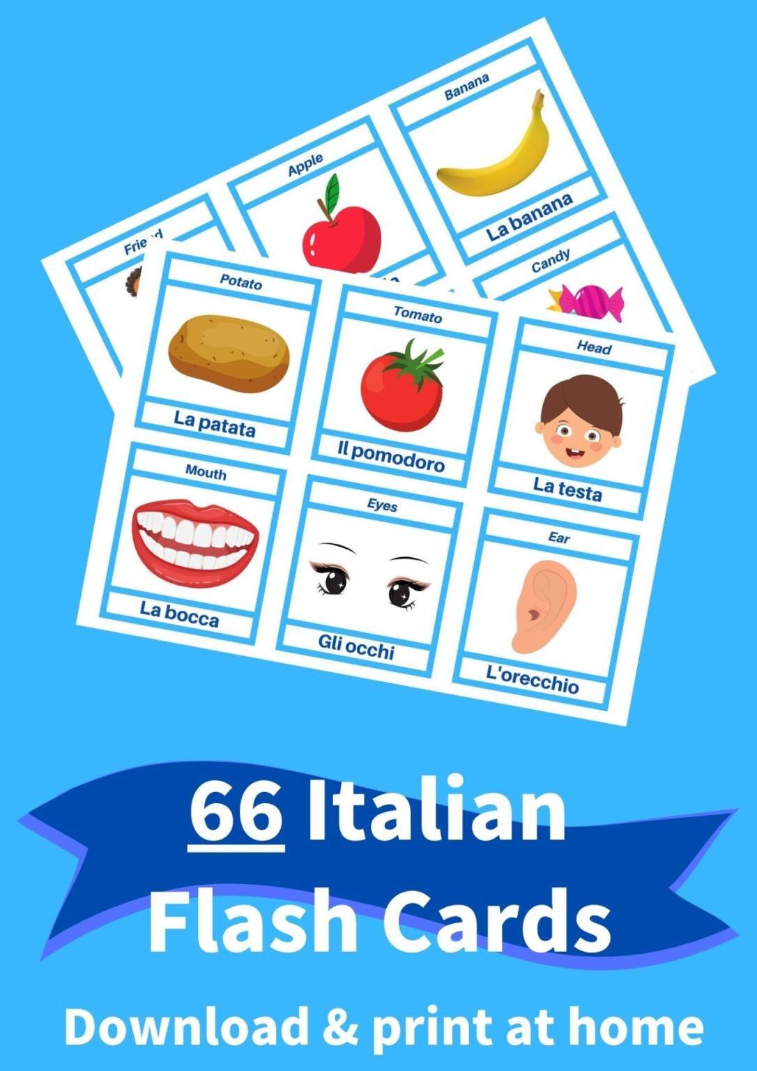 Printable ITALIAN Flashcards [PDF Download] – Language Hobo