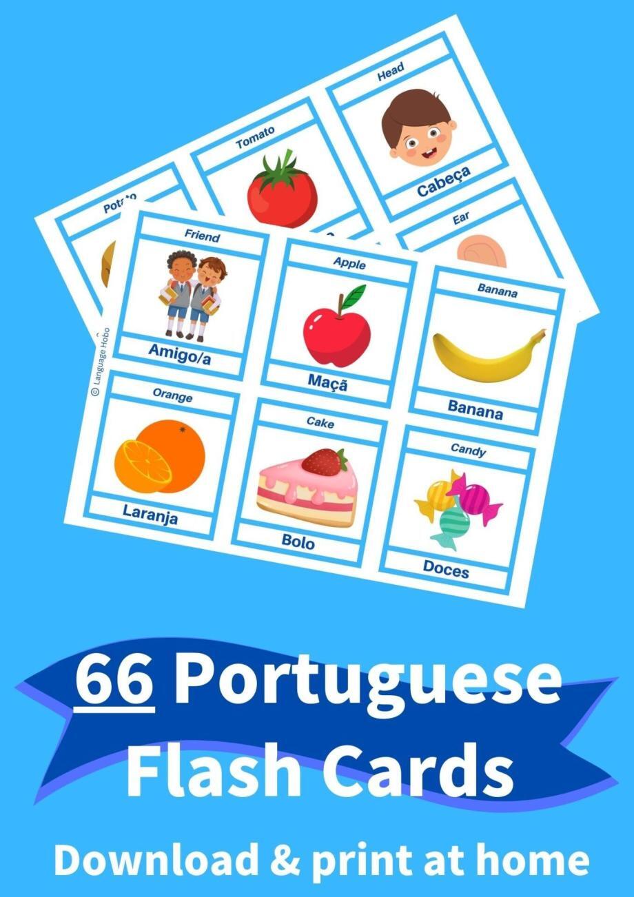 Printable PORTUGUESE Flashcards [PDF Download] – Language Hobo