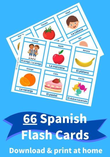 Printable SPANISH Flashcards [PDF Download] – Language Hobo