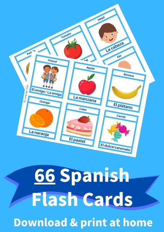 Printable SPANISH Flashcards [PDF Download] – Language Hobo
