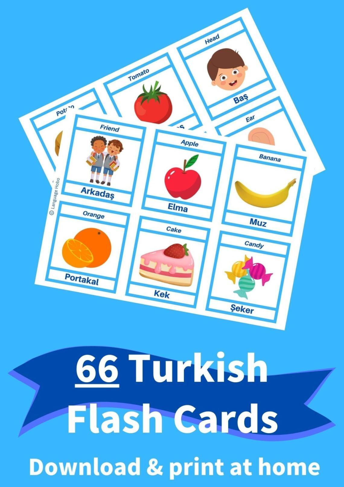 Printable TURKISH Flashcards [PDF Download] – Language Hobo