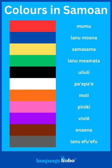 Samoan Colours: Learn the colours in Samoan – Language Hobo