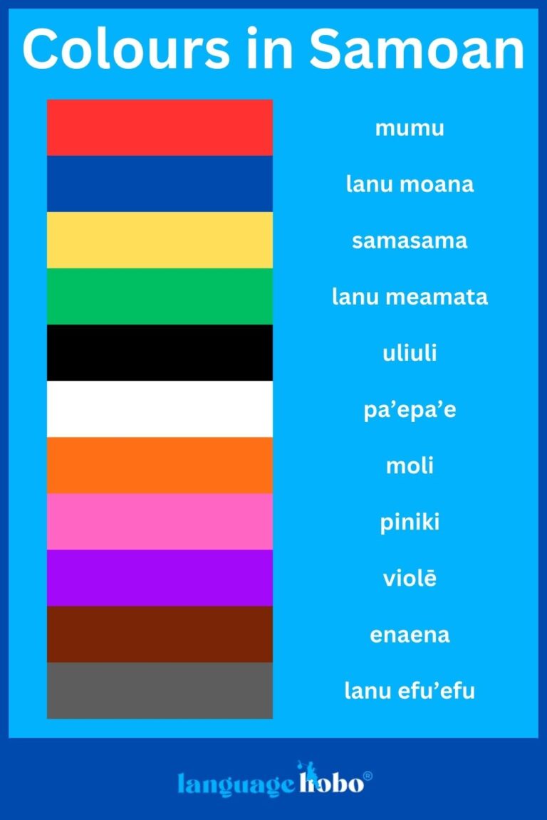 Samoan Colours: Learn the colours in Samoan – Language Hobo