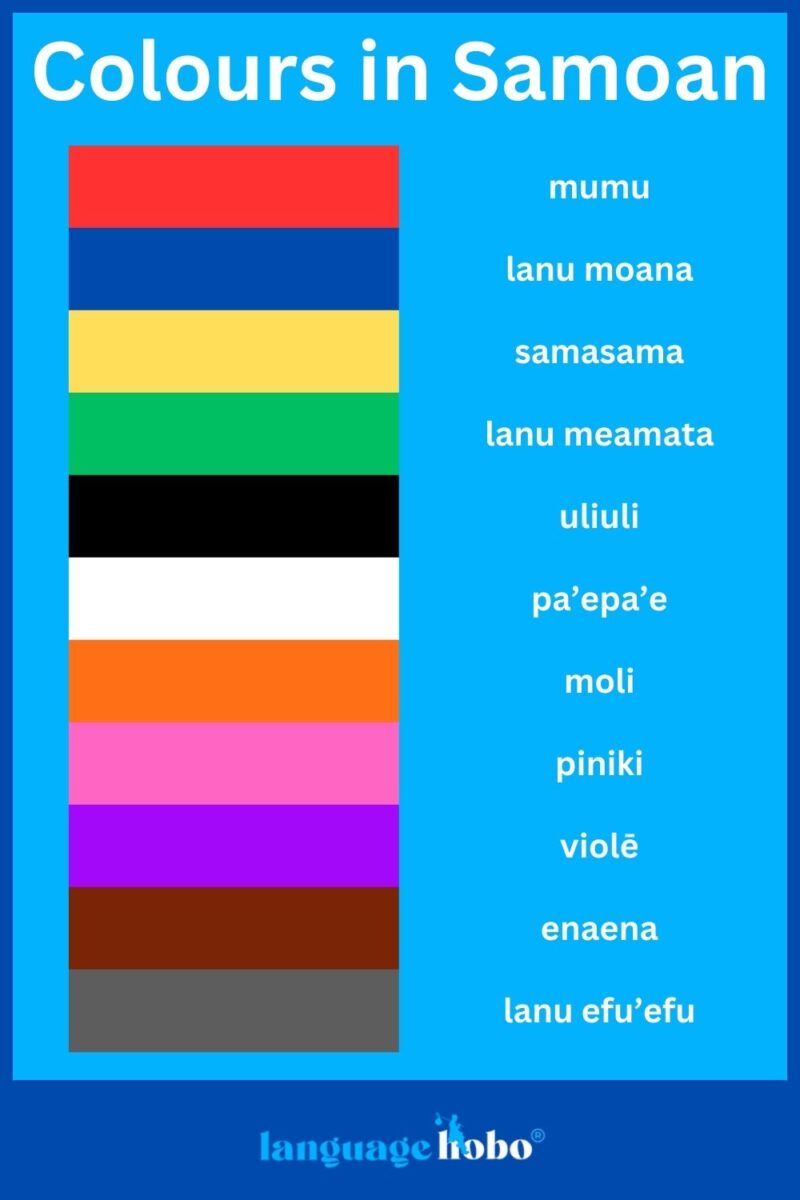 Samoan Colours: Learn the colours in Samoan – Language Hobo